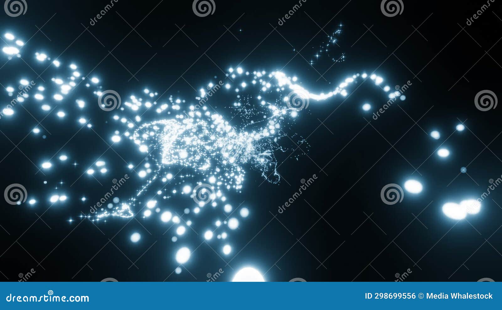 Tiny Shimmering Bokeh Particles Moving Fast on a Black Backdrop. Design ...