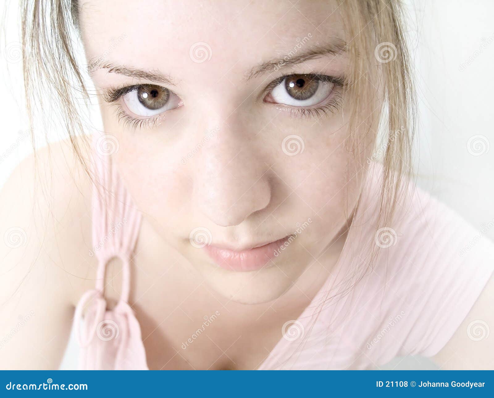 Tiny Smirk stock photo. Image of female, pink, shirt, contact - 21108