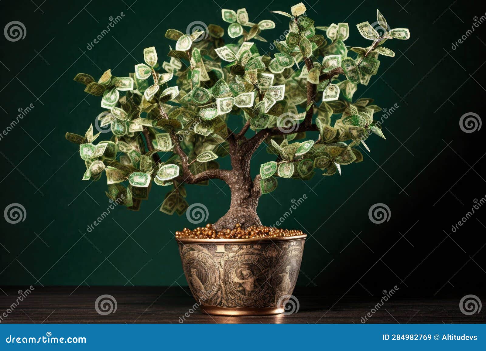 A Tiny Sprouting Money Tree Symbolizing Financial Growth Stock ...