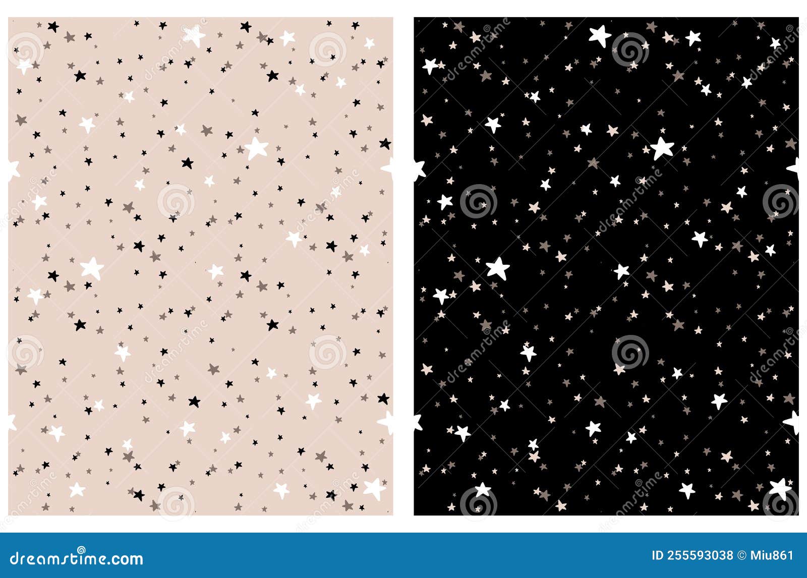 Tiny Stars Vector Patterns. Irregular Hand Drawn Simple Starry Sky ...