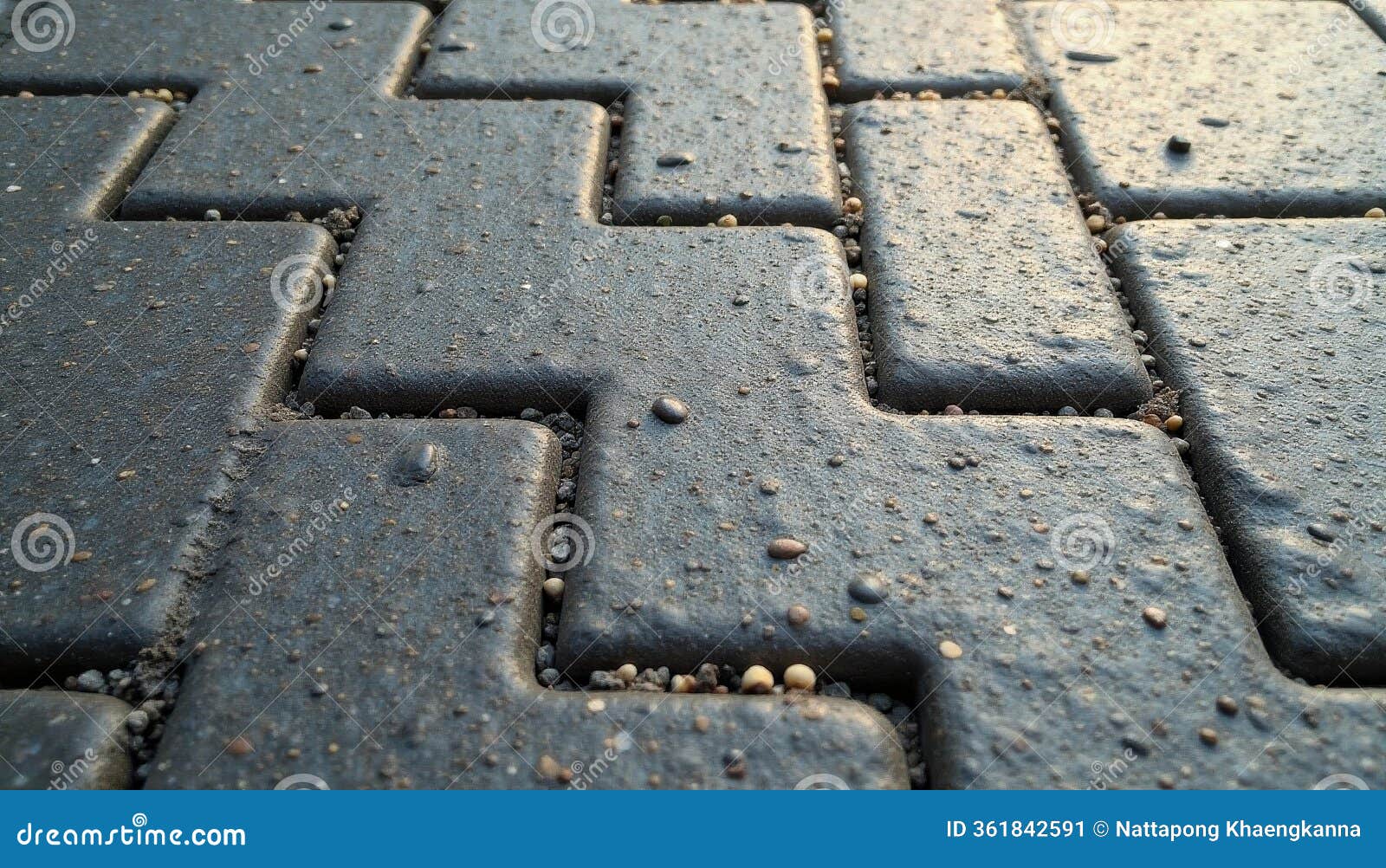 Tiny Stone Embedded in Textured Concrete Tile Running Bond Pattern ...