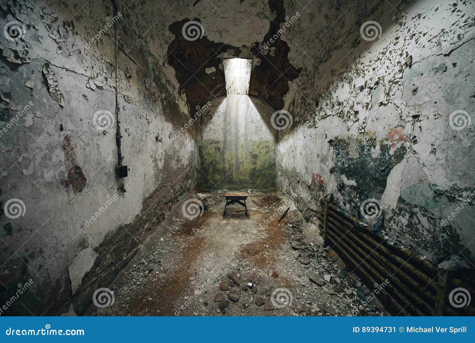 Tiny Stool in an Abandoned Prison Cell Stock Image - Image of grungy ...