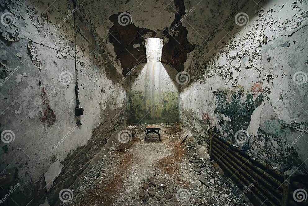 Tiny Stool in an Abandoned Prison Cell Stock Image - Image of grungy ...