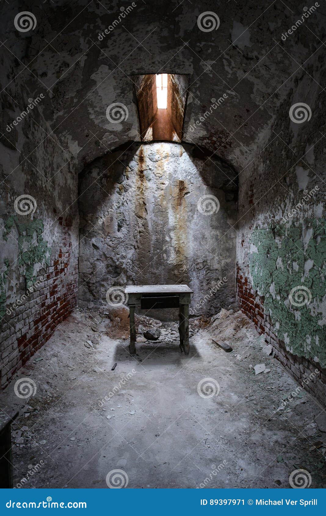 Tiny Stool In An Abandoned Prison Cell Royalty-Free Stock Photography ...