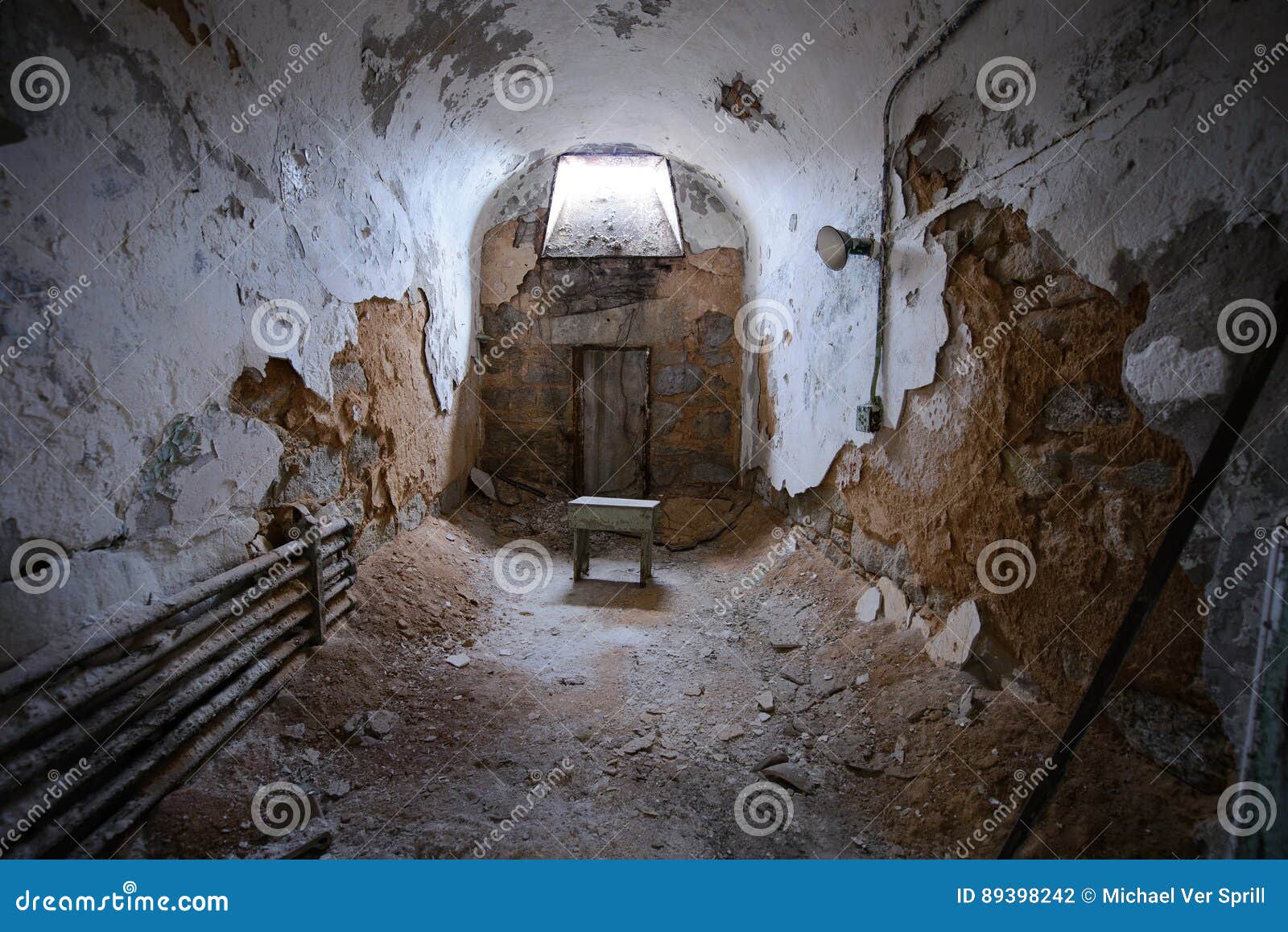 Tiny Stool in an Abandoned Prison Cell Stock Photo - Image of grunge ...