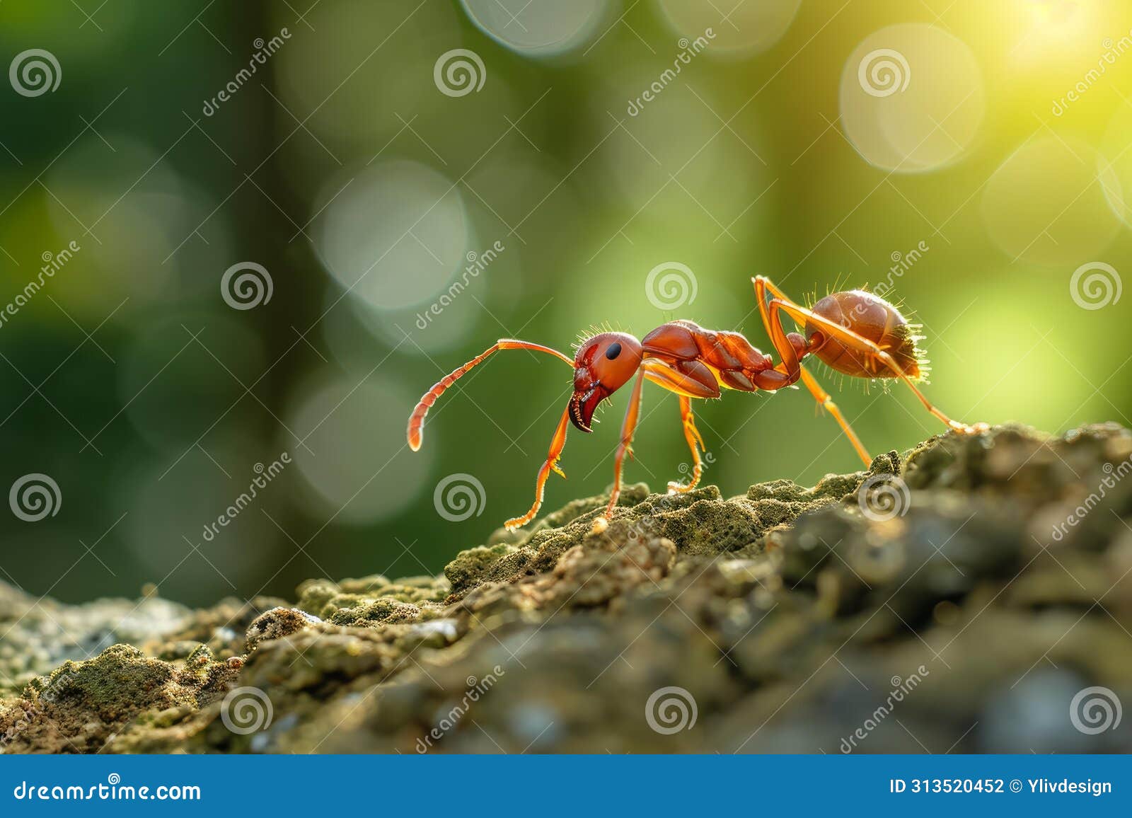 Tiny Strong Ant on Tree. Generate Ai Stock Photo - Image of formicidae ...