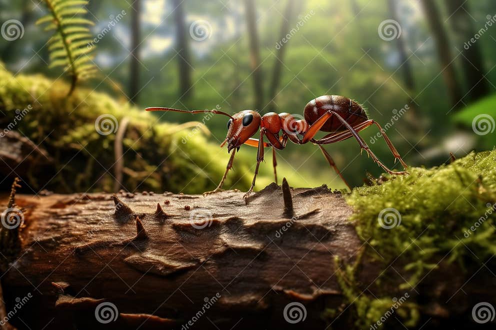 Tiny Strong Ant on Tree. Generate Ai Stock Illustration - Illustration ...