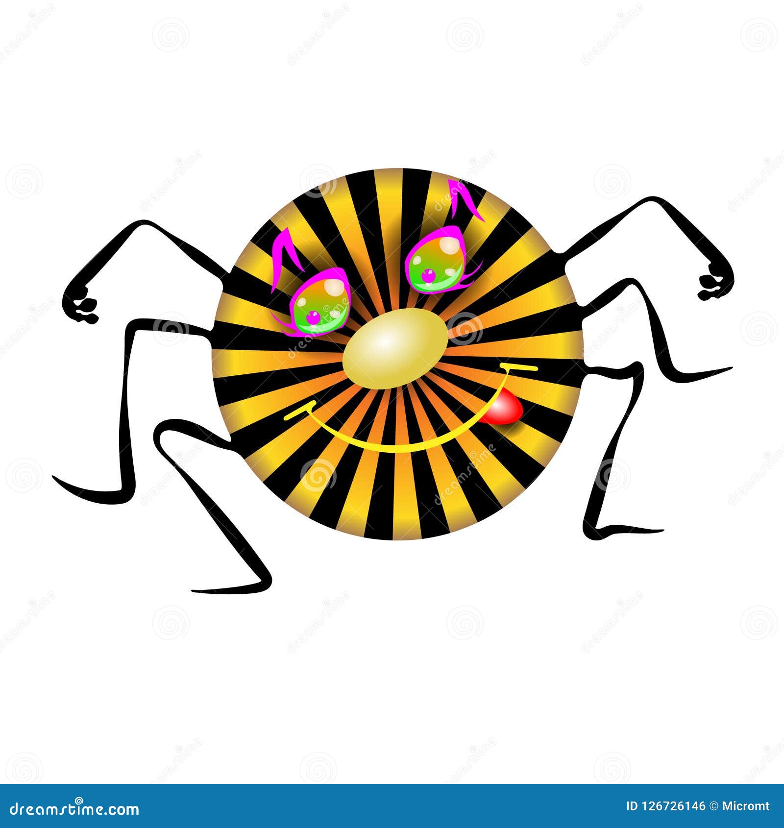 Tiny Sunny Spider. Childish Nursery Rhymes Illustration in Funny Stock ...