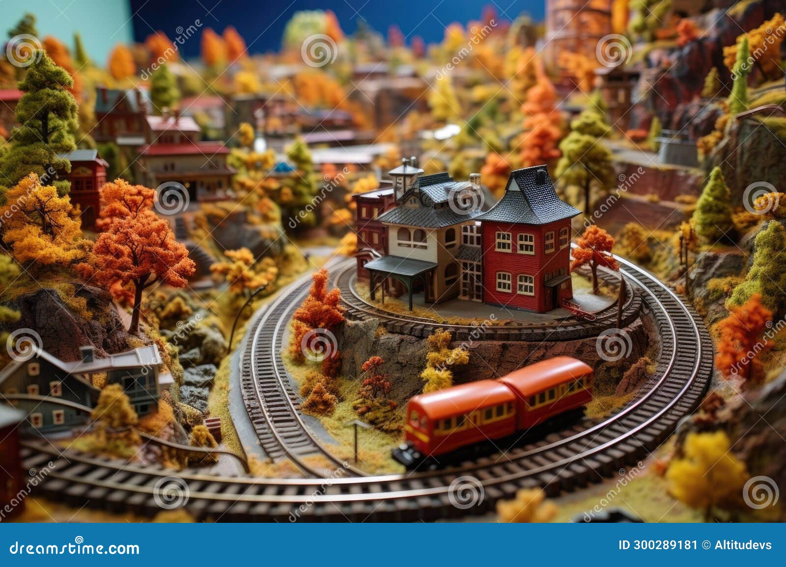 Tiny Trains Winding Along Model Railway Tracks Stock Image - Image of ...