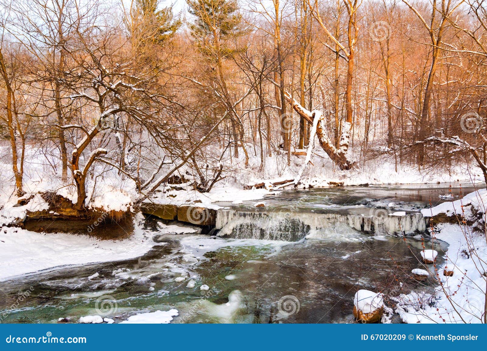 Tiny winter waterfall stock image. Image of bedford, february - 67020209