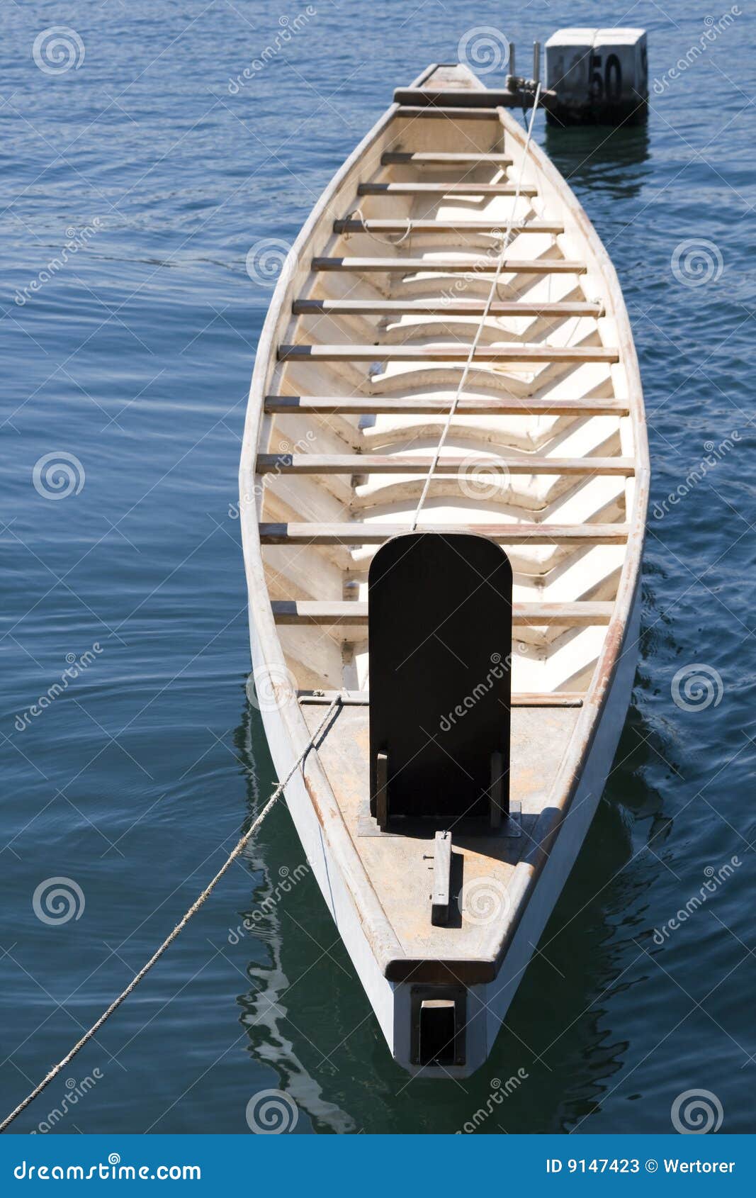 Tiny Wooden Boat on the Bright Blue Sea Stock Image - Image of outdoor ...