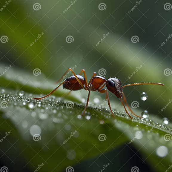 The Tiny World of Ant Macro and Micro Photography with Dew Stock Image - Image of fauna, flora ...