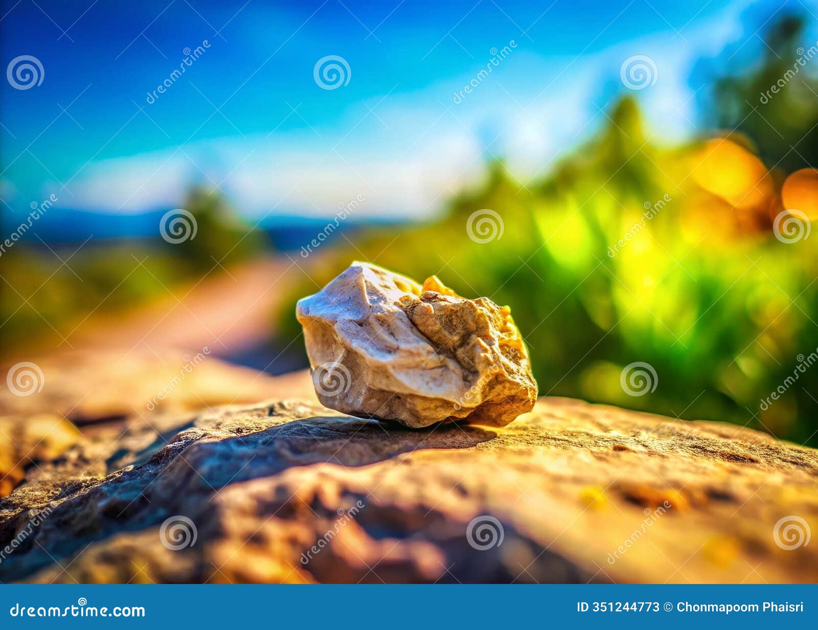 Tiny World Diorama a Tilted Perspective on a Miniature Rock and Paper ...