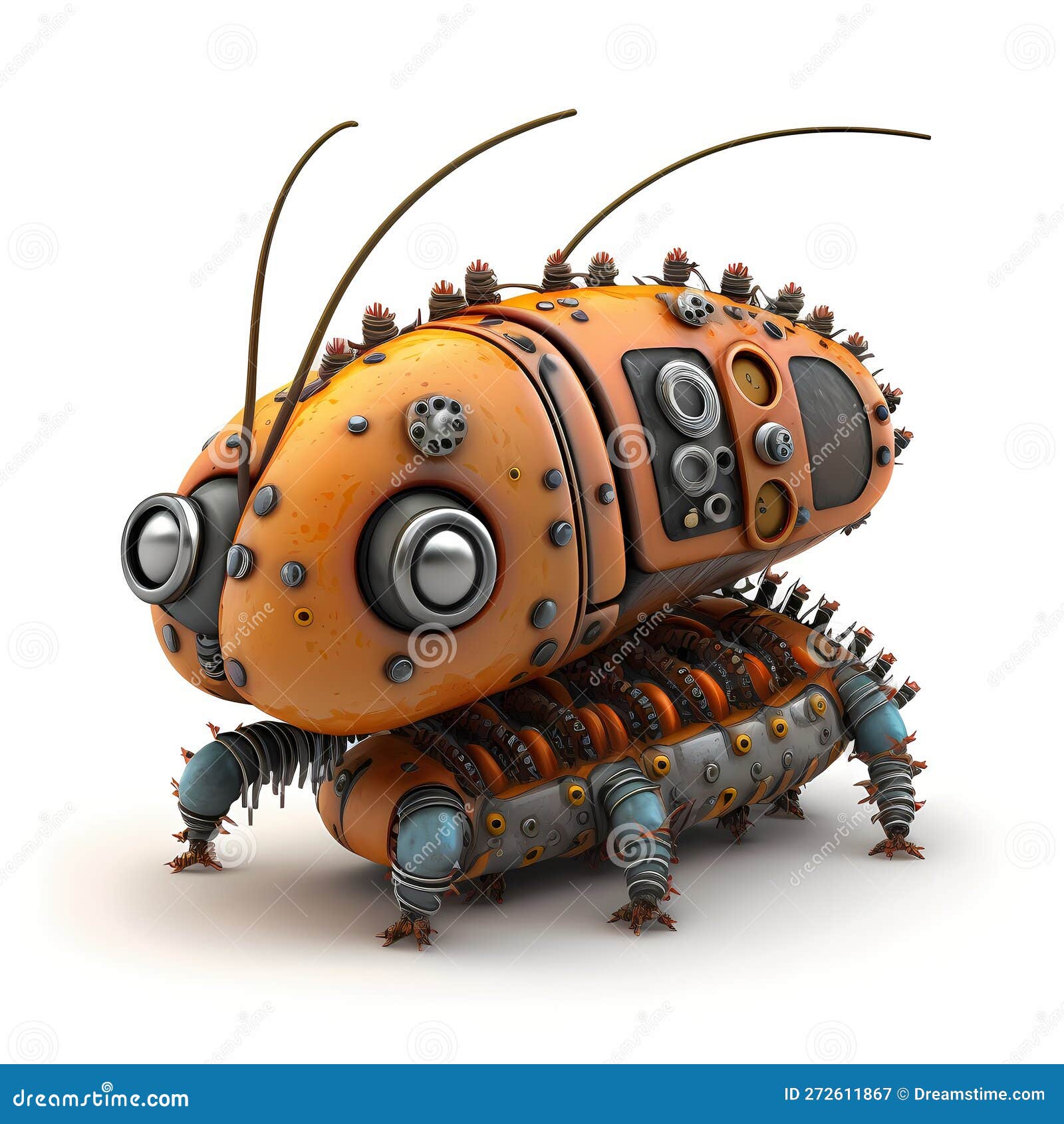 Tiny Worm Robot. Generative AI Stock Illustration - Illustration of ...