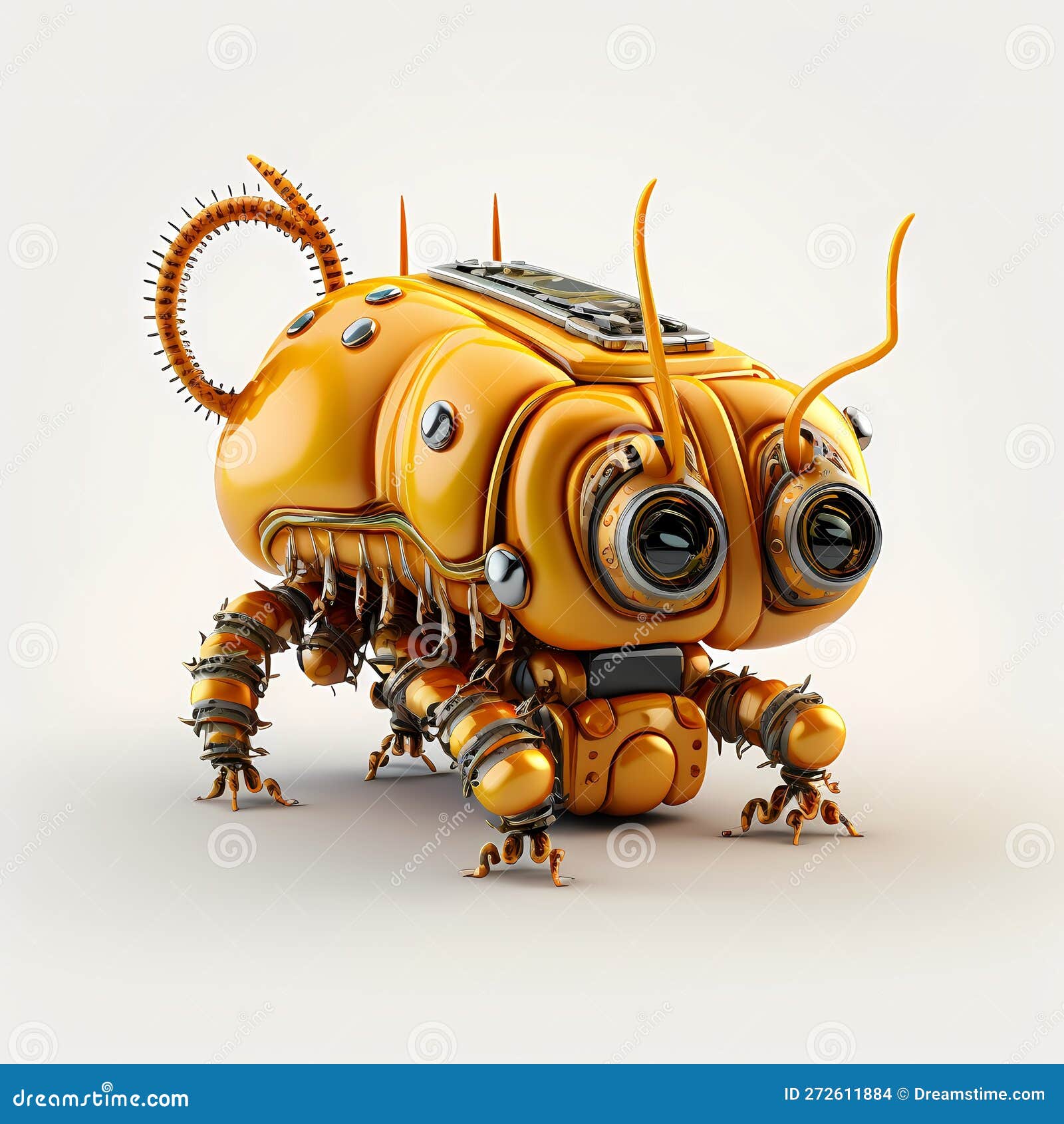 Tiny Worm Robot. Generative AI Stock Illustration - Illustration of ...