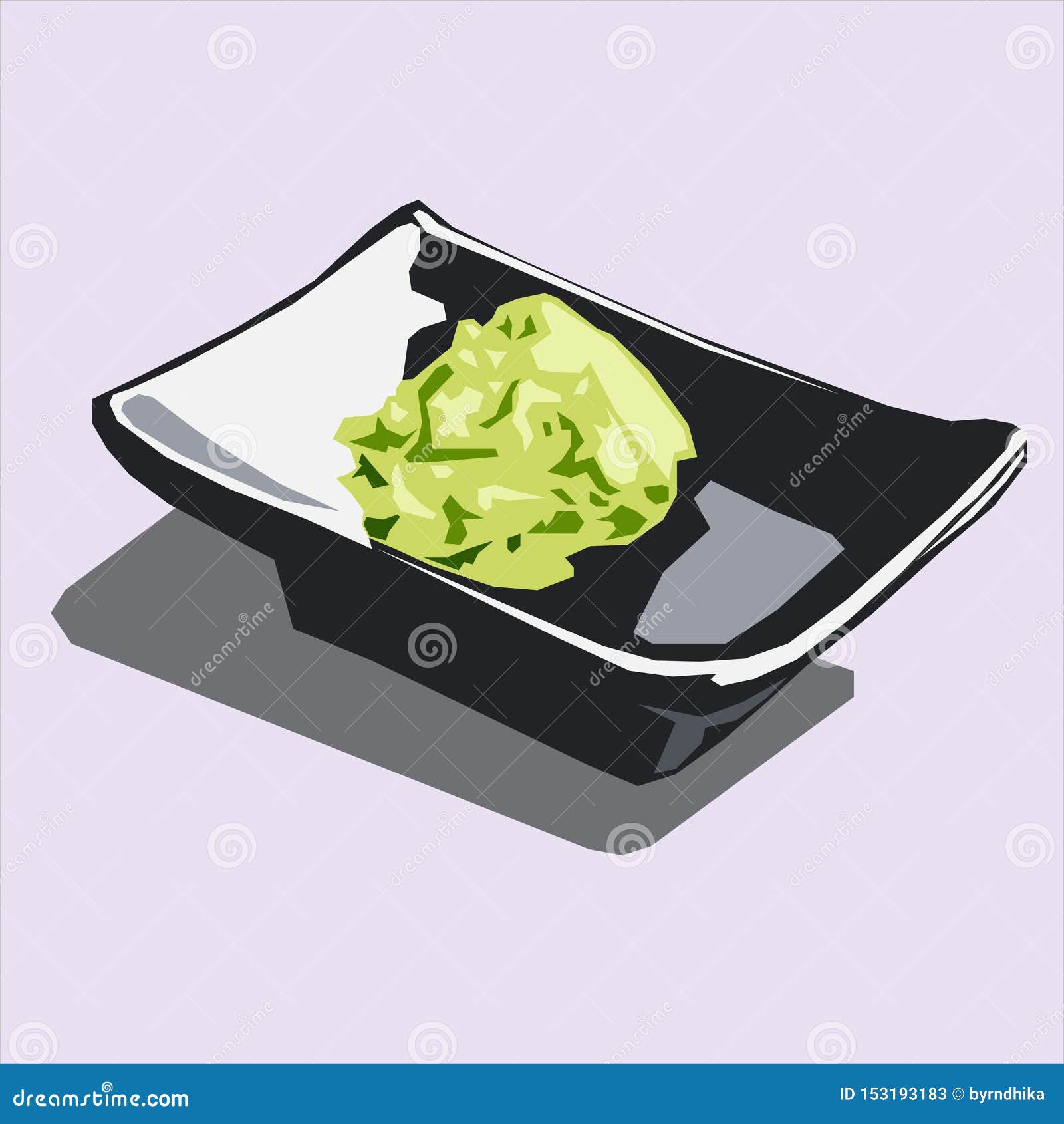 Wasabi on Black Plate Icon Logo Avatar Stock Vector - Illustration of ...
