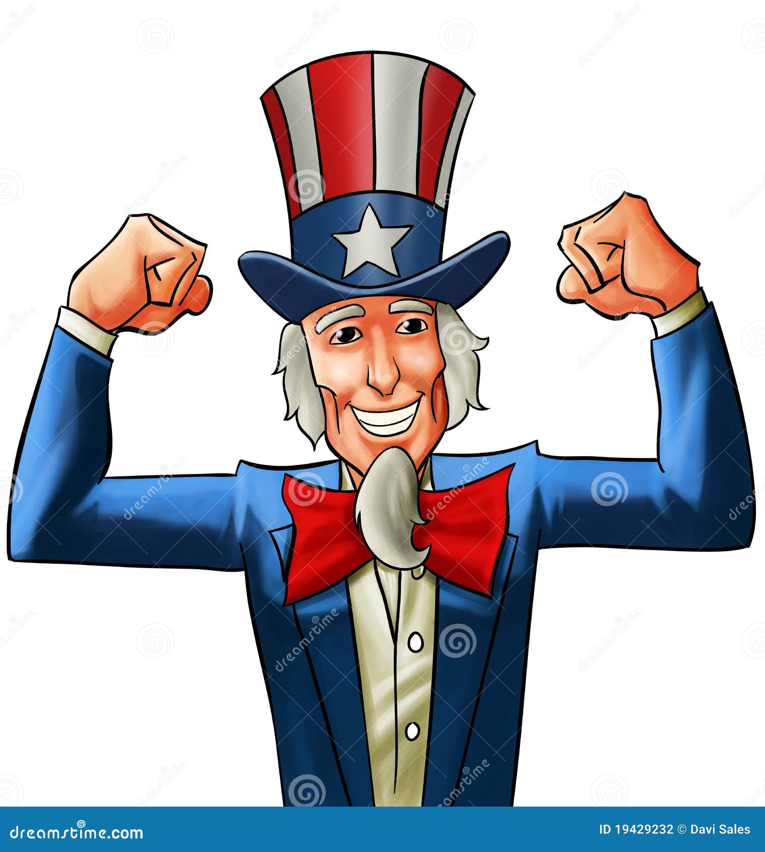 Tio Sam feliz ilustração stock. Ilustração de quarto - 19429232