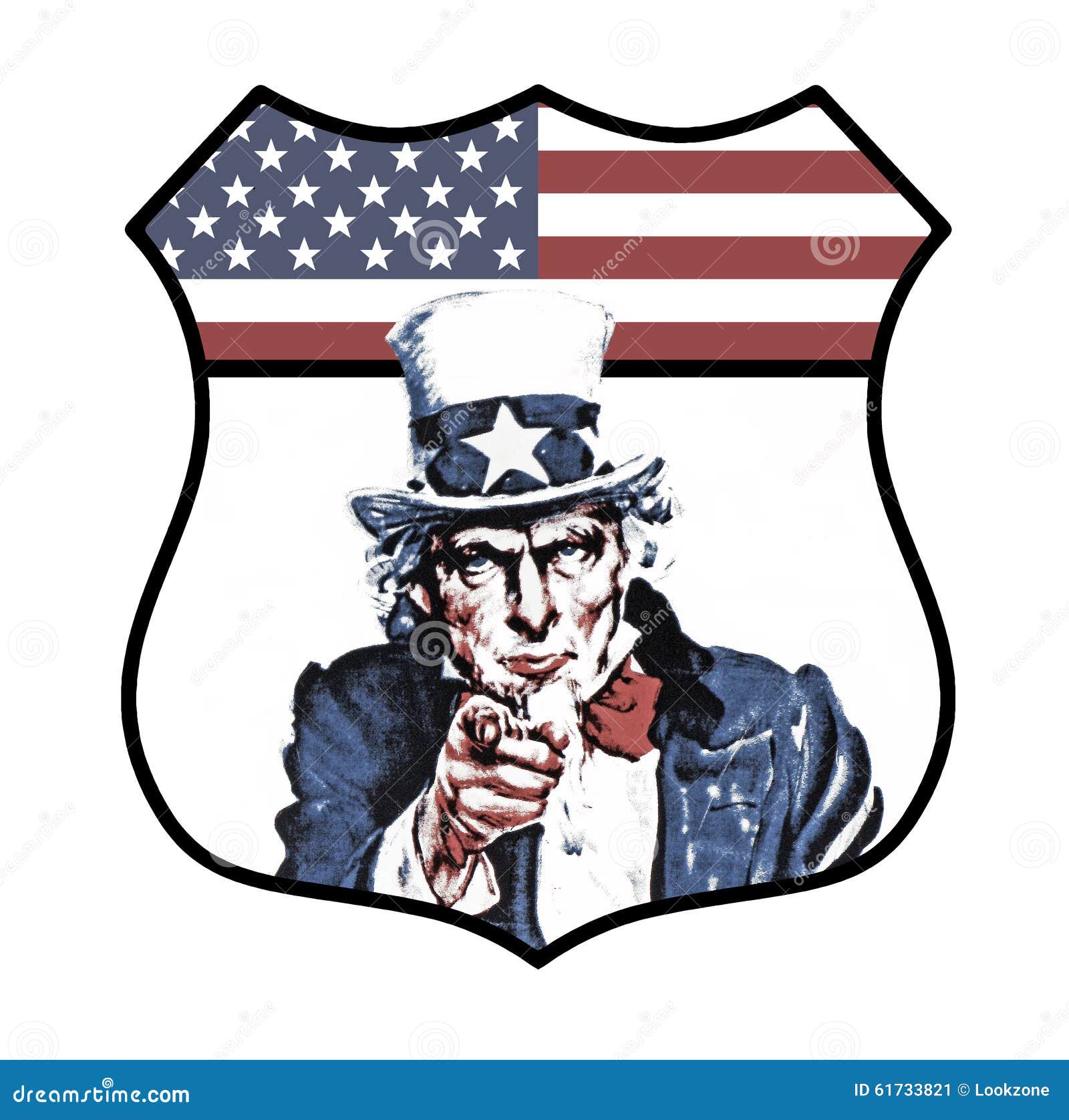Tio Sam Shield Badge imagem de stock. Imagem de decalque - 61733821