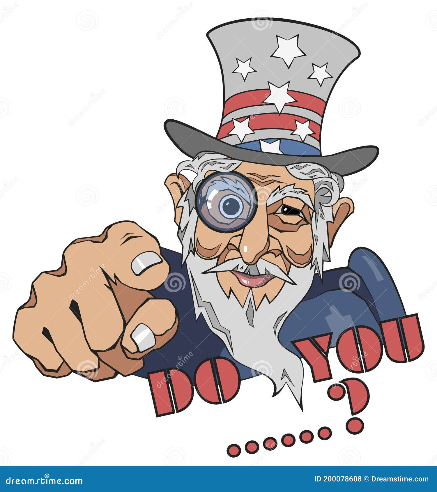 Tio Sam Sorridente Desenho Isolado Do Vetor US Ilustração do Vetor ...