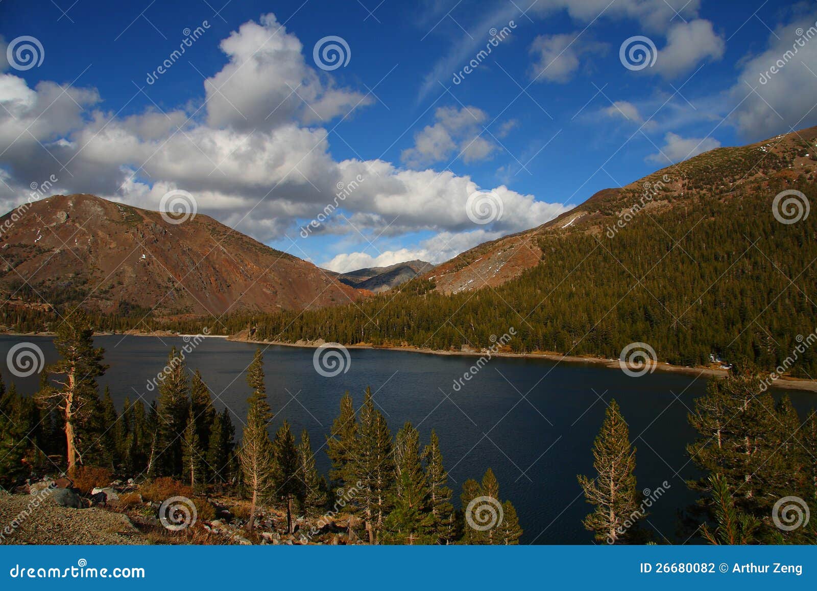 Tioga Lake stock photo. Image of park, blue, fall, national - 26680082