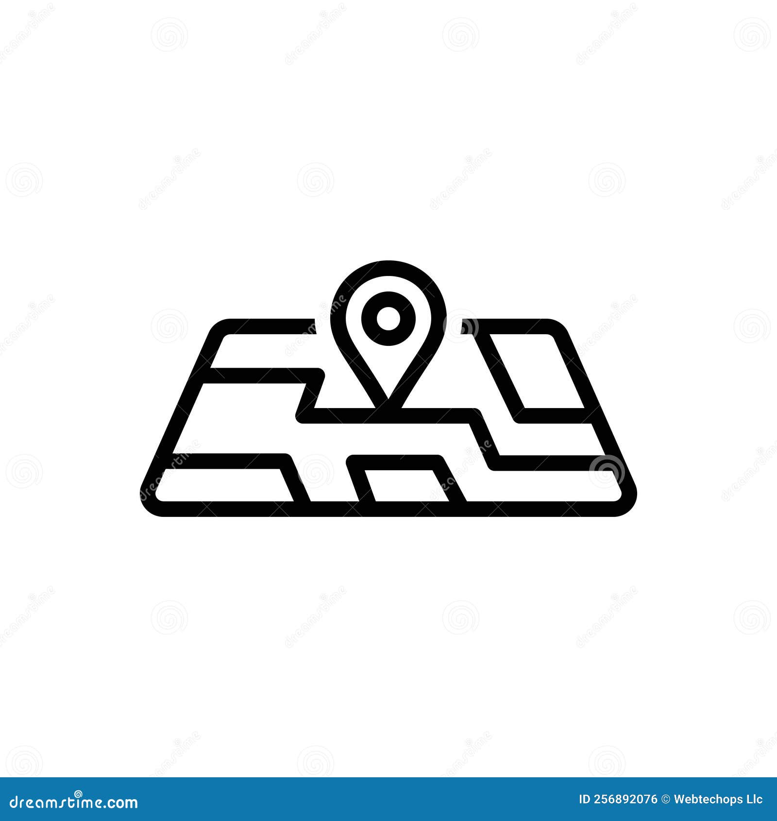 Black Line Icon for Tion, Location and Marker Stock Vector ...