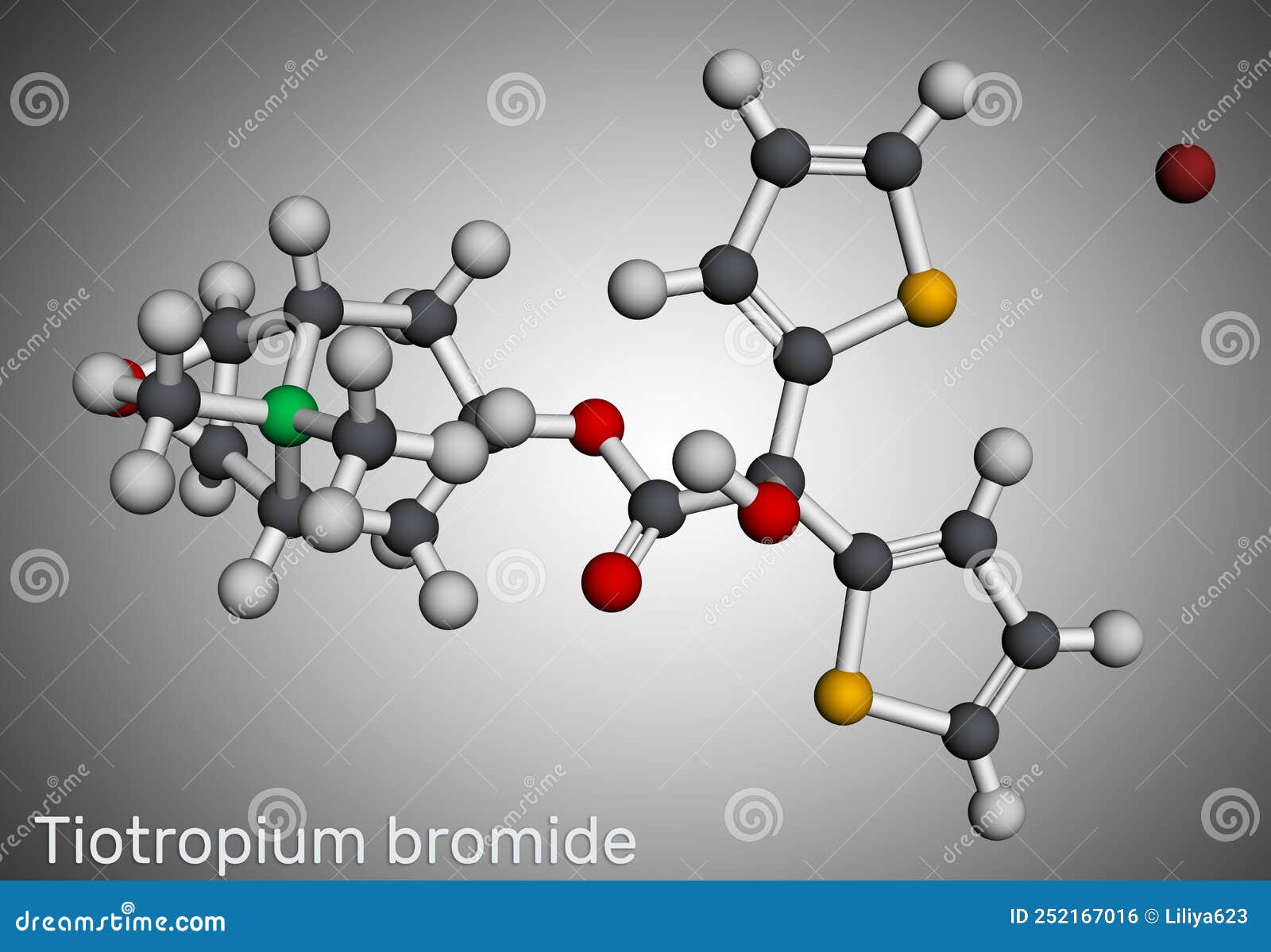 Tiotropium Bromide Molecule. Used in the Tratement of Chronic ...