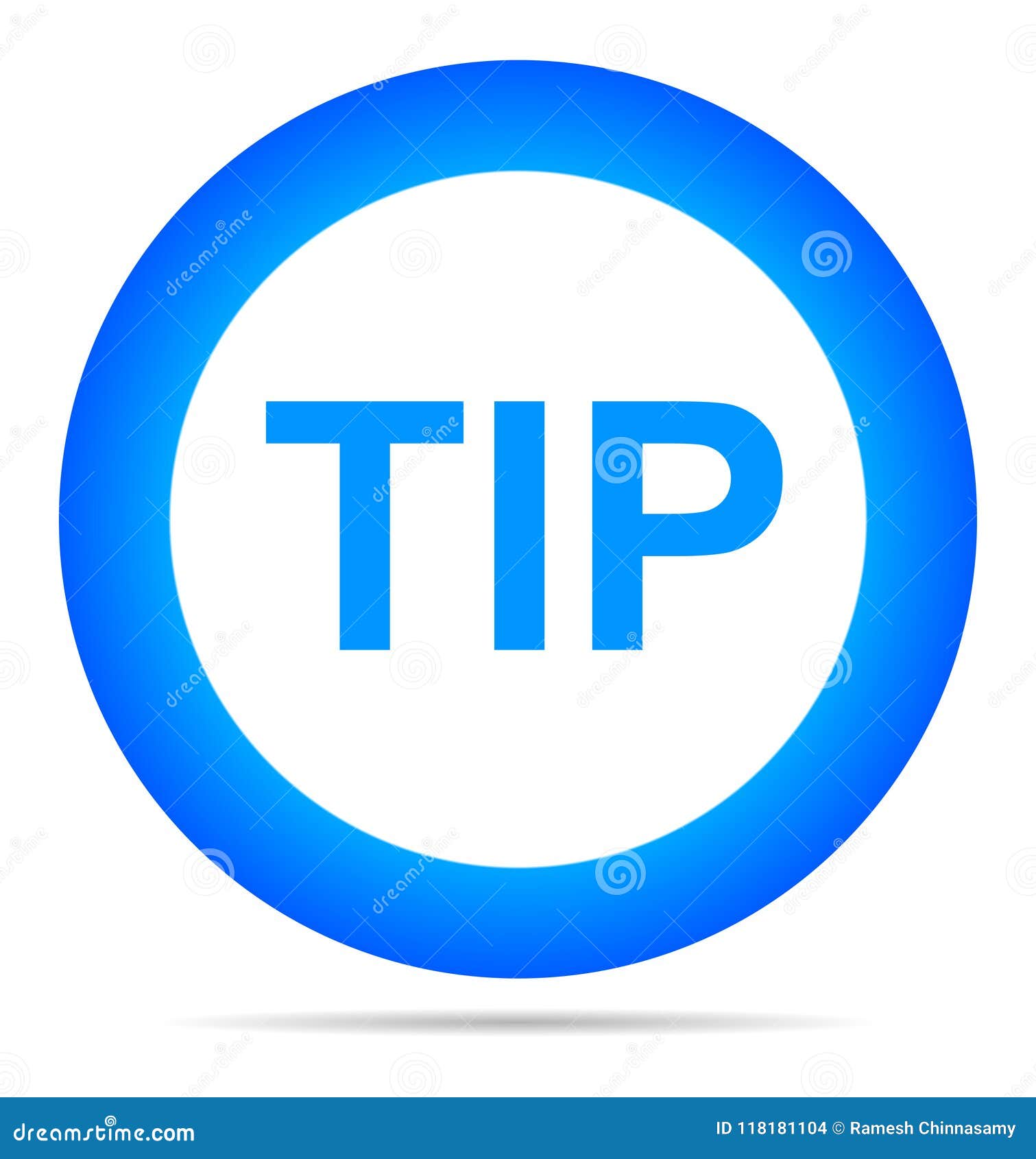 Tip Blue Round Button Help and Suggestion Concept Stock Vector ...