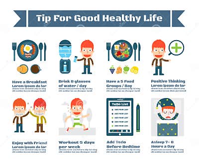 Tip for Good Health Life stock vector. Illustration of fitness - 43931007