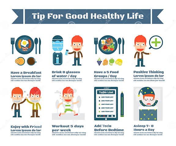 Tip for Good Health Life stock vector. Illustration of fitness - 43931007