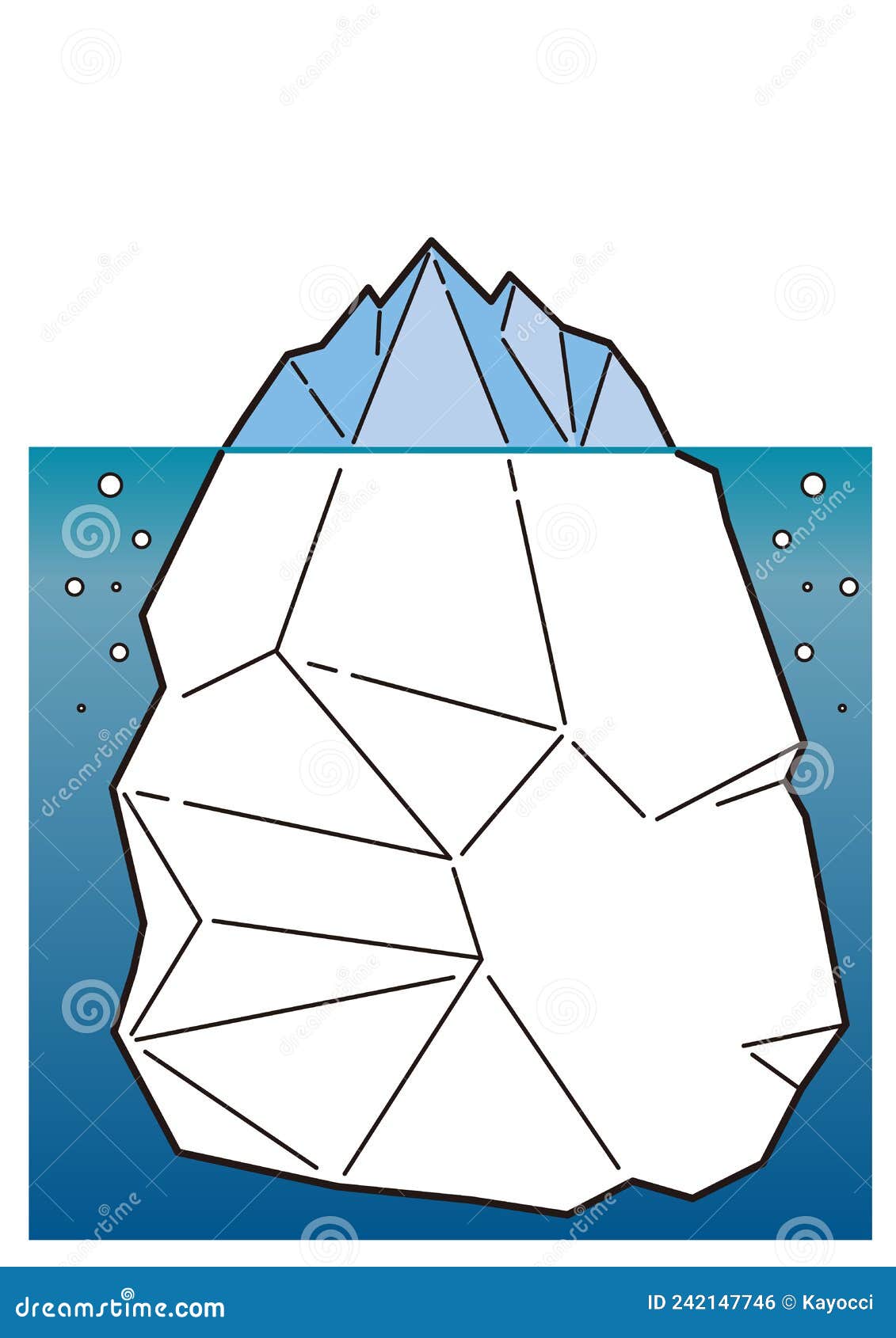 Tip of the iceberg image stock vector. Illustration of pointed - 242147746