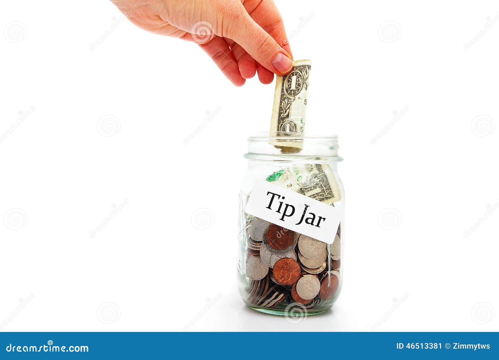 Tip jar stock image. Image of generous, coins, employment - 46513381
