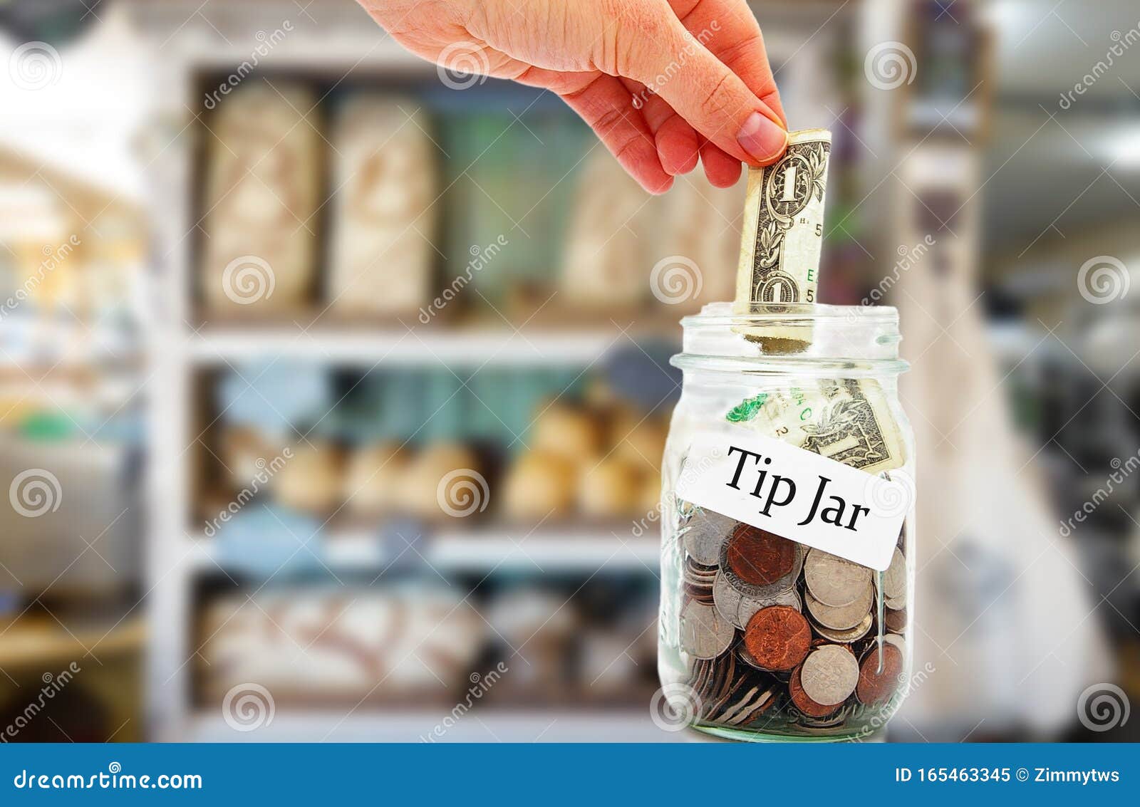 Tip Jar Money in a Restaurant Stock Image - Image of tipping ...