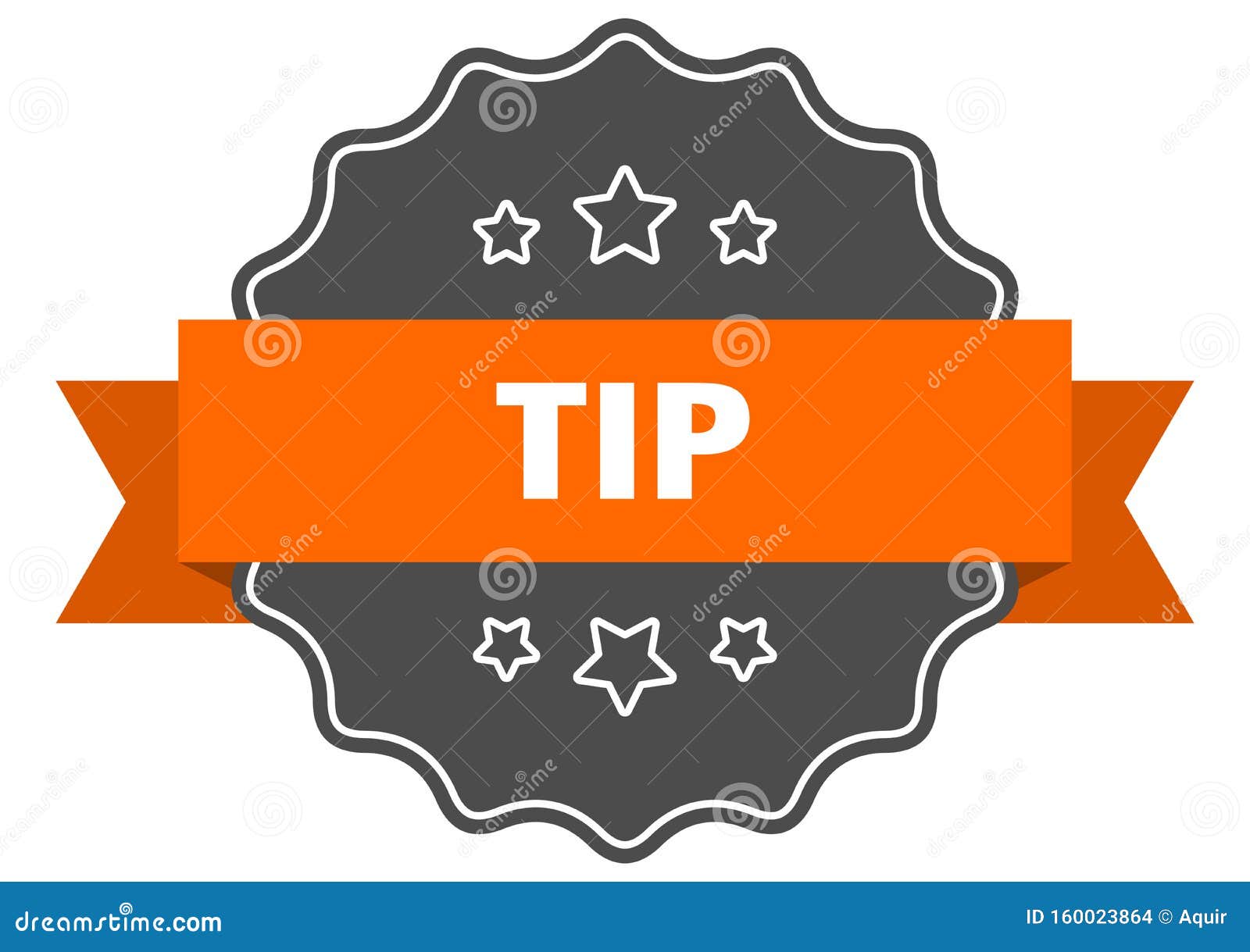 Tip label stock vector. Illustration of seal, orange - 160023864