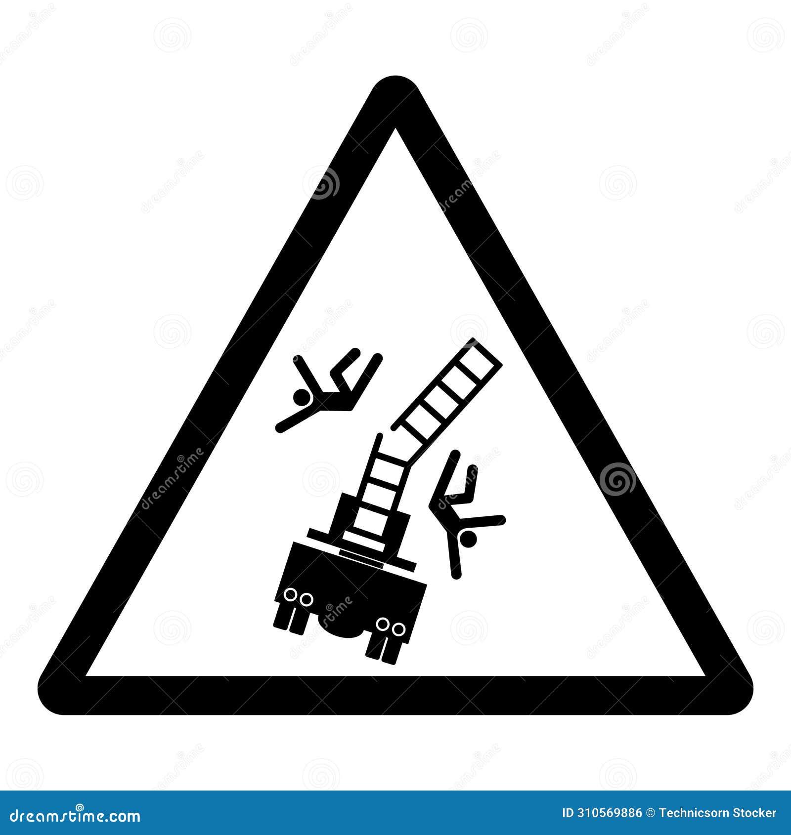 Tip-Over or Structural Failure Hazard Symbol Sign, Vector Illustration ...