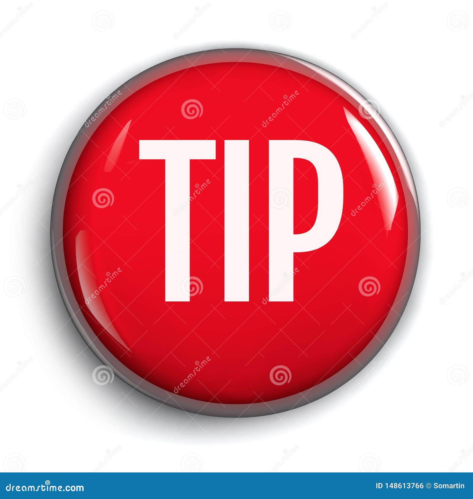 Tip Red Round 3D Button stock illustration. Illustration of clear ...