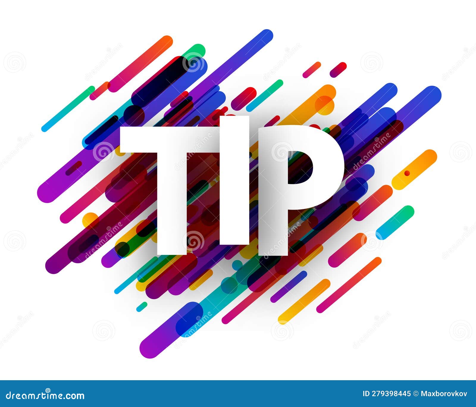 Tip Sign Over Colorful Brush Strokes Background Stock Vector ...