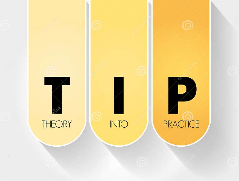 TIP - Theory into Practice Acronym, Education Concept Background Stock ...