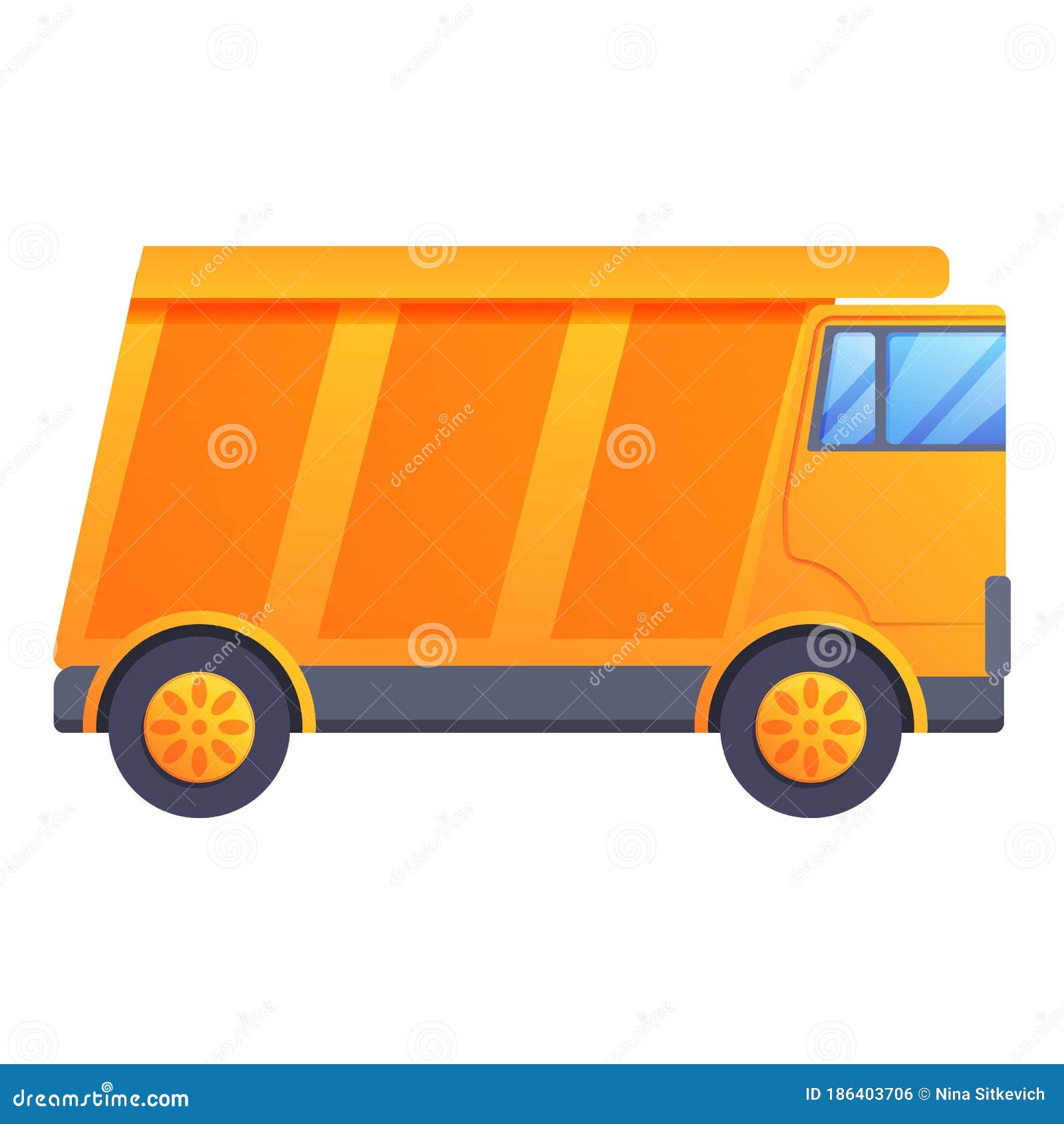Tip Truck Icon, Cartoon Style Stock Vector - Illustration of ...