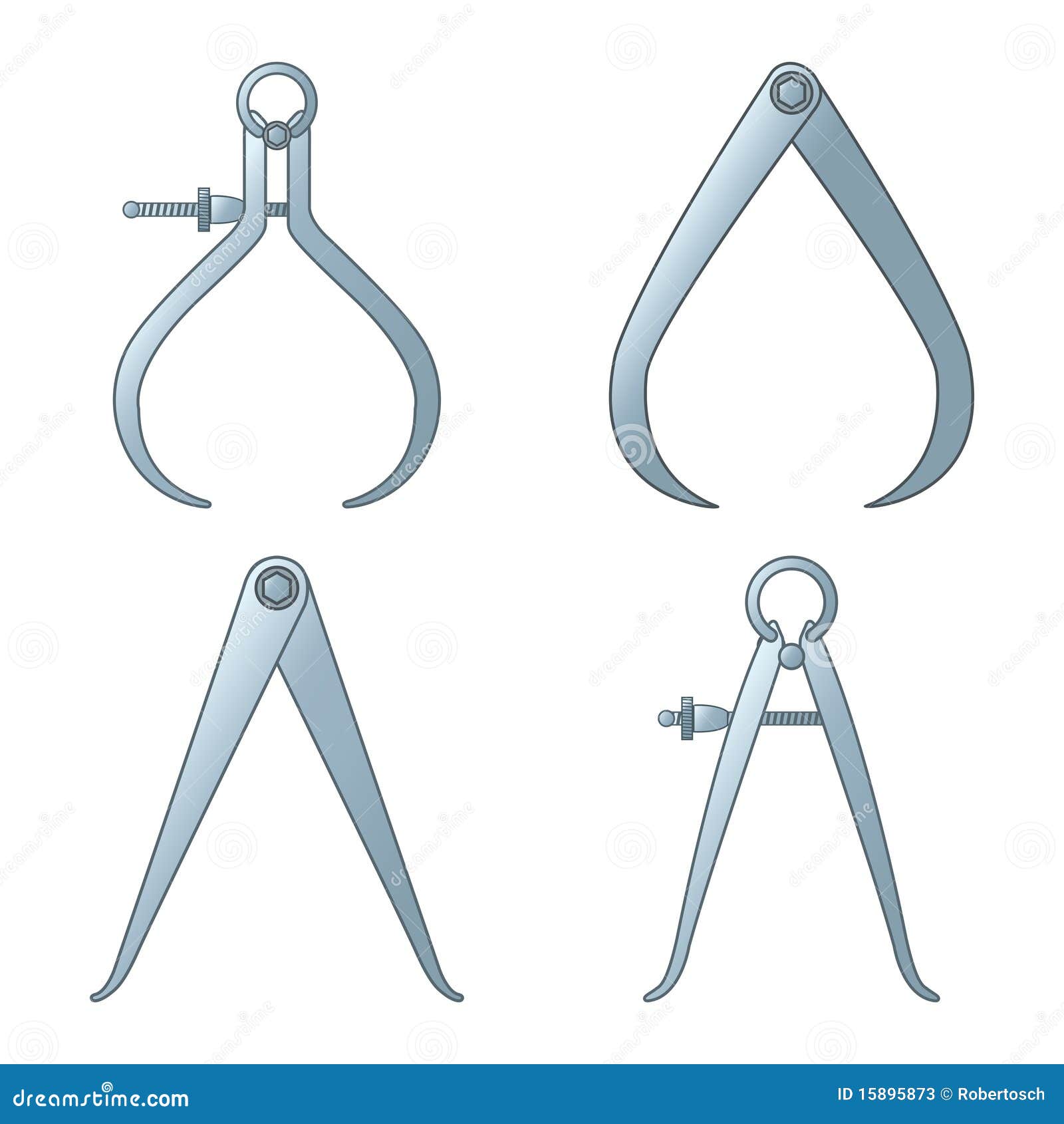 Tipes Differenti Dei Compassi Illustrazione Vettoriale - Illustrazione ...