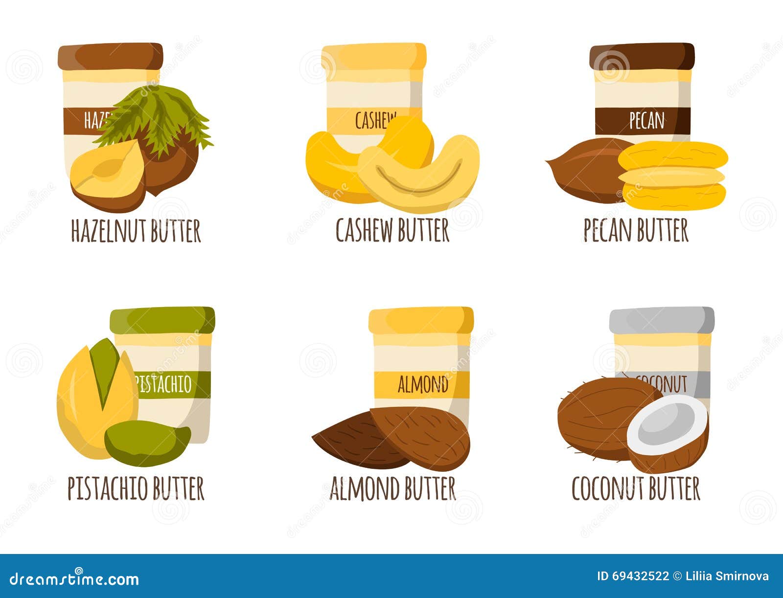 Tipi del burro di dado illustrazione vettoriale. Illustrazione di ...