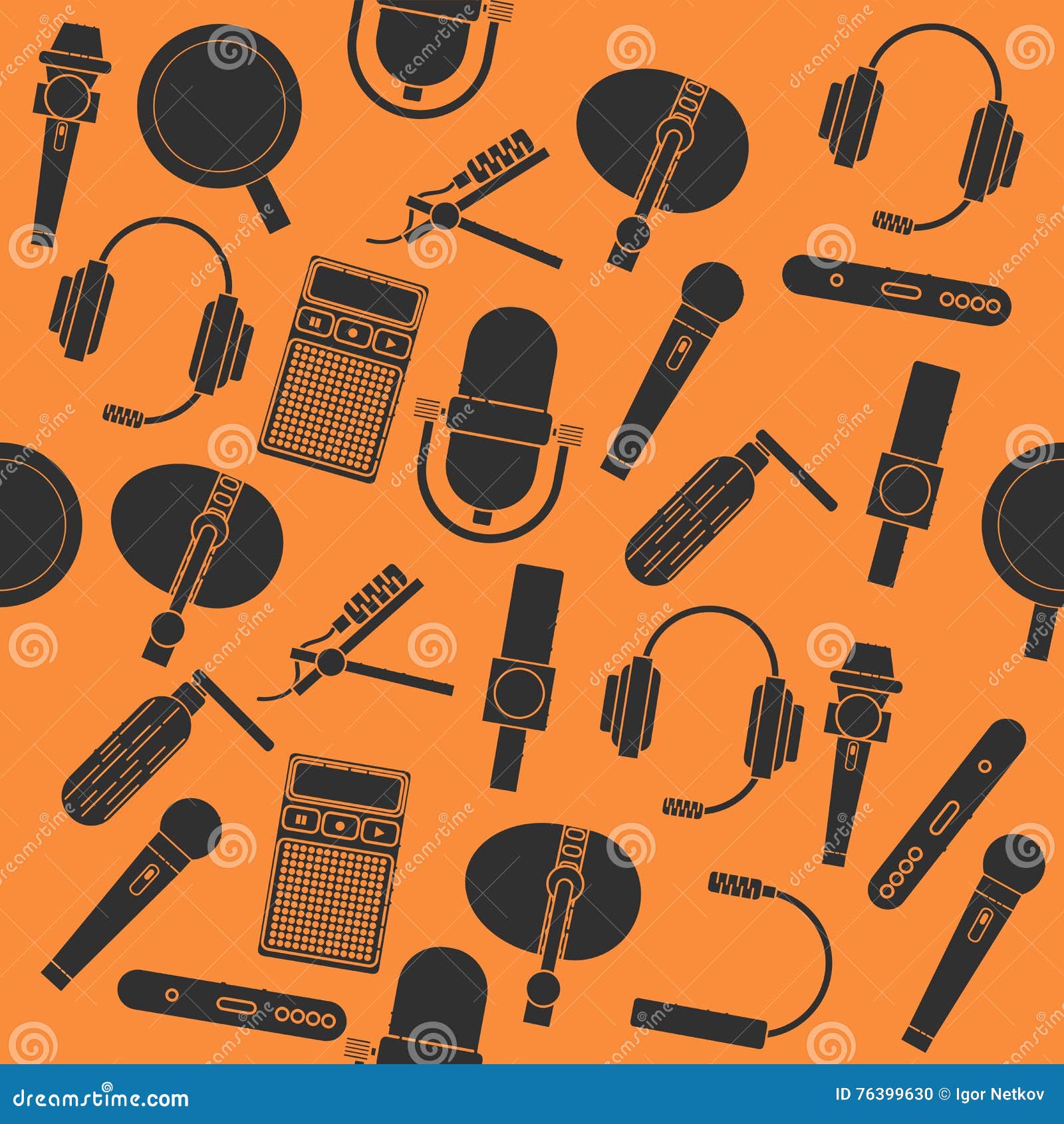 Tipi Differenti Collage Dei Microfoni Illustrazione Vettoriale ...