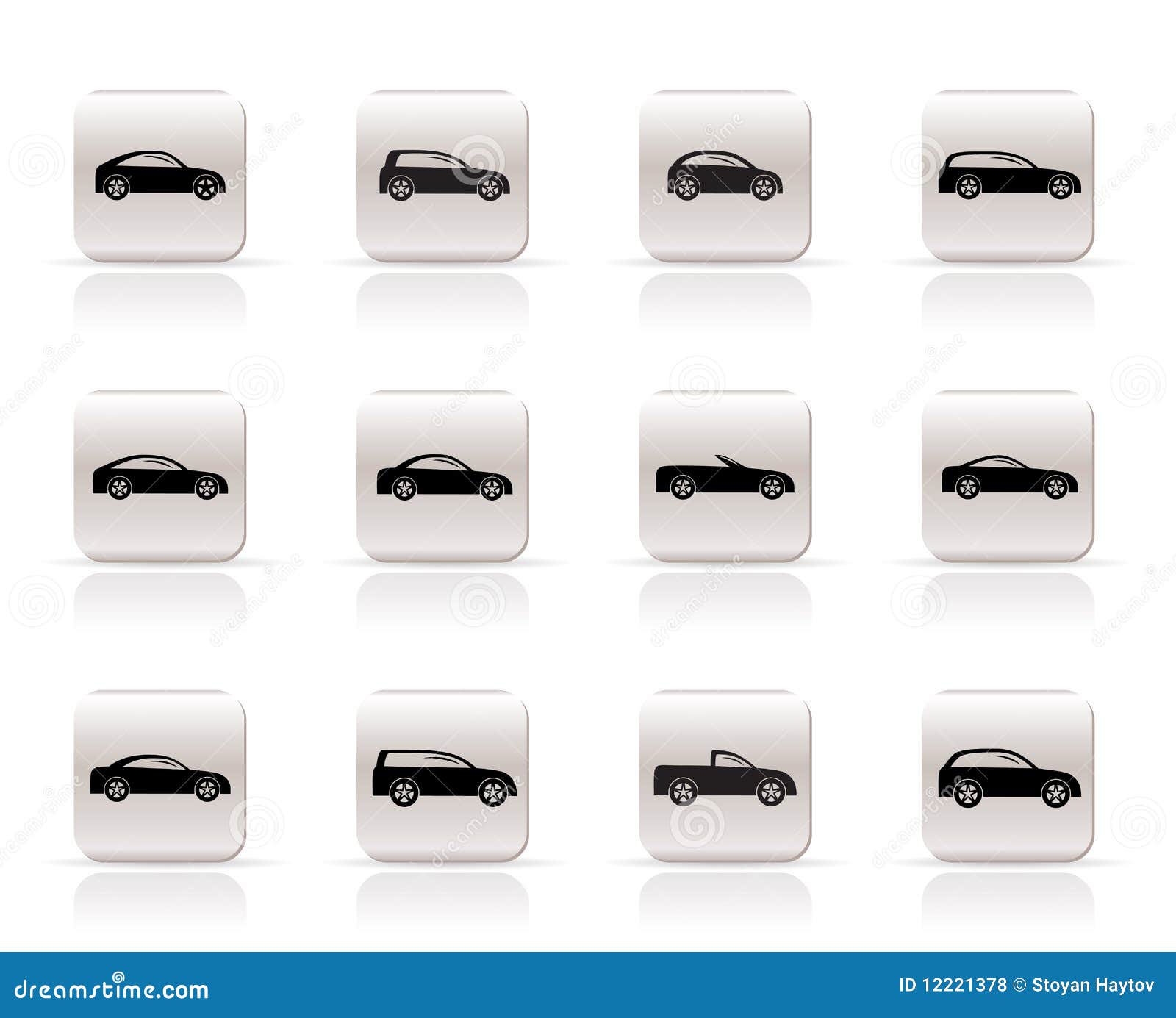 Tipi Differenti Di Icone Delle Automobili Illustrazione Vettoriale ...