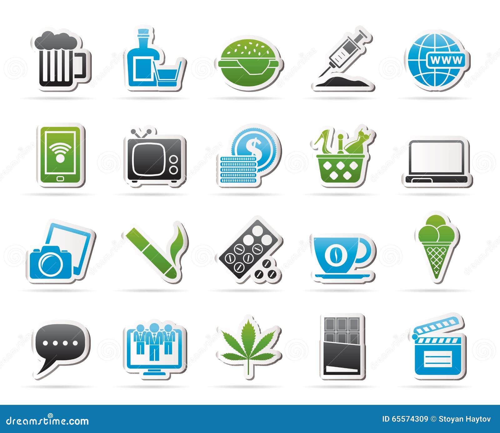 Tipi Differenti Di Icone Di Dipendenze Illustrazione Vettoriale ...