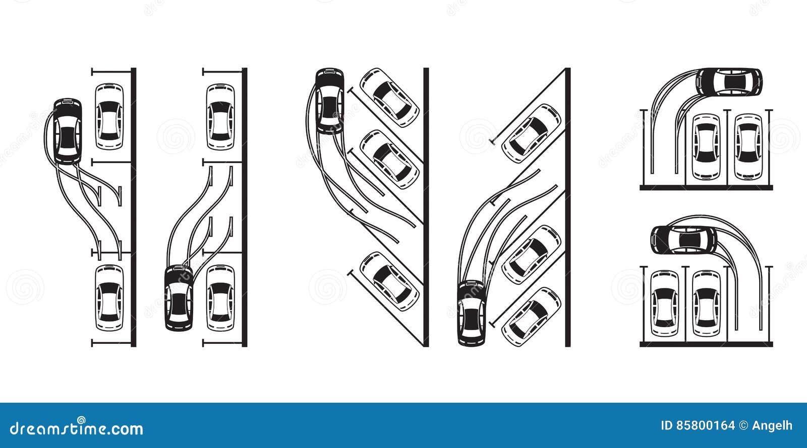 Tipi Differenti Di Parcheggi Dell'automobile Illustrazione Vettoriale ...
