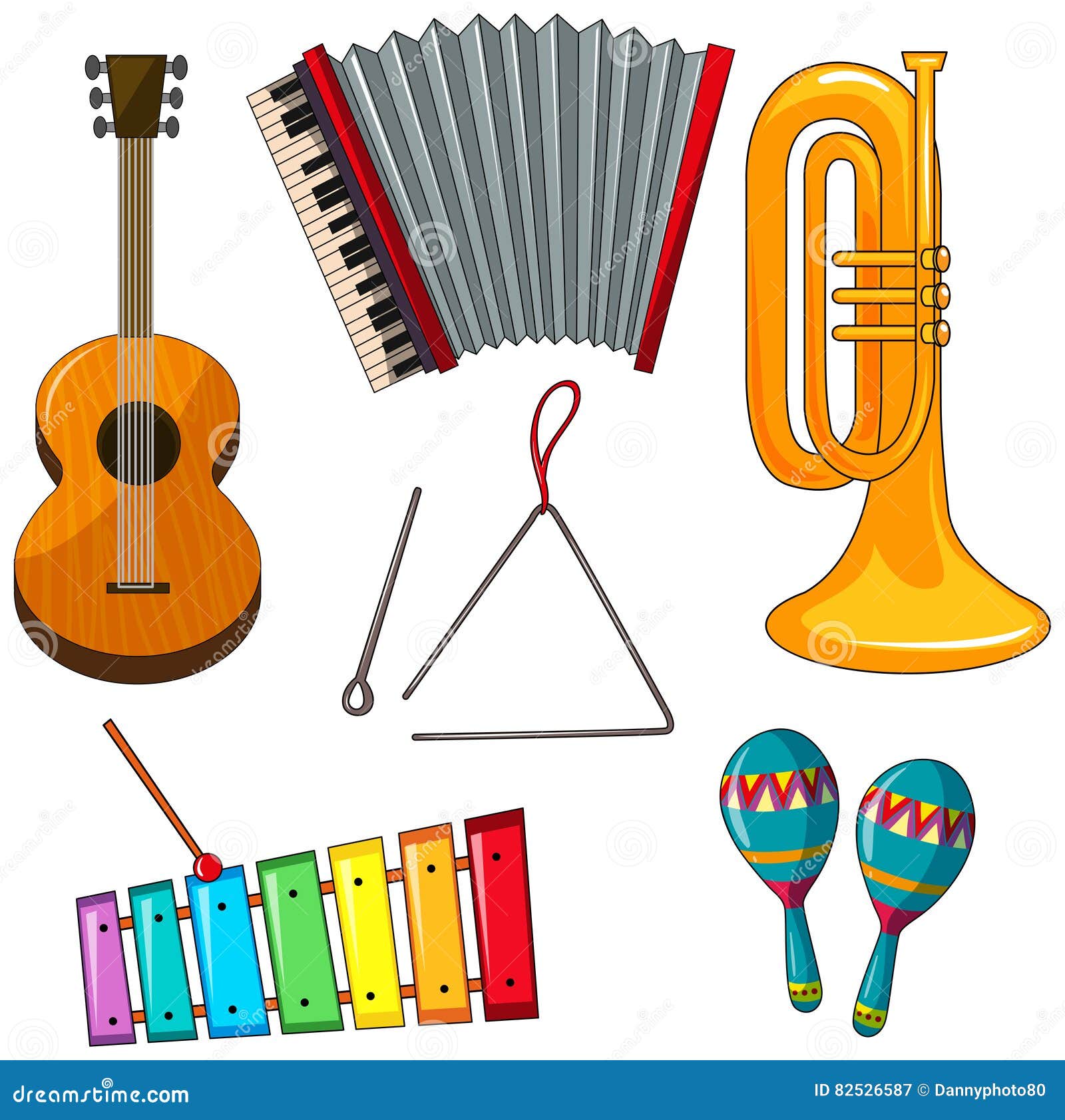 Tipi Differenti Di Strumenti Musicali Illustrazione di Stock ...