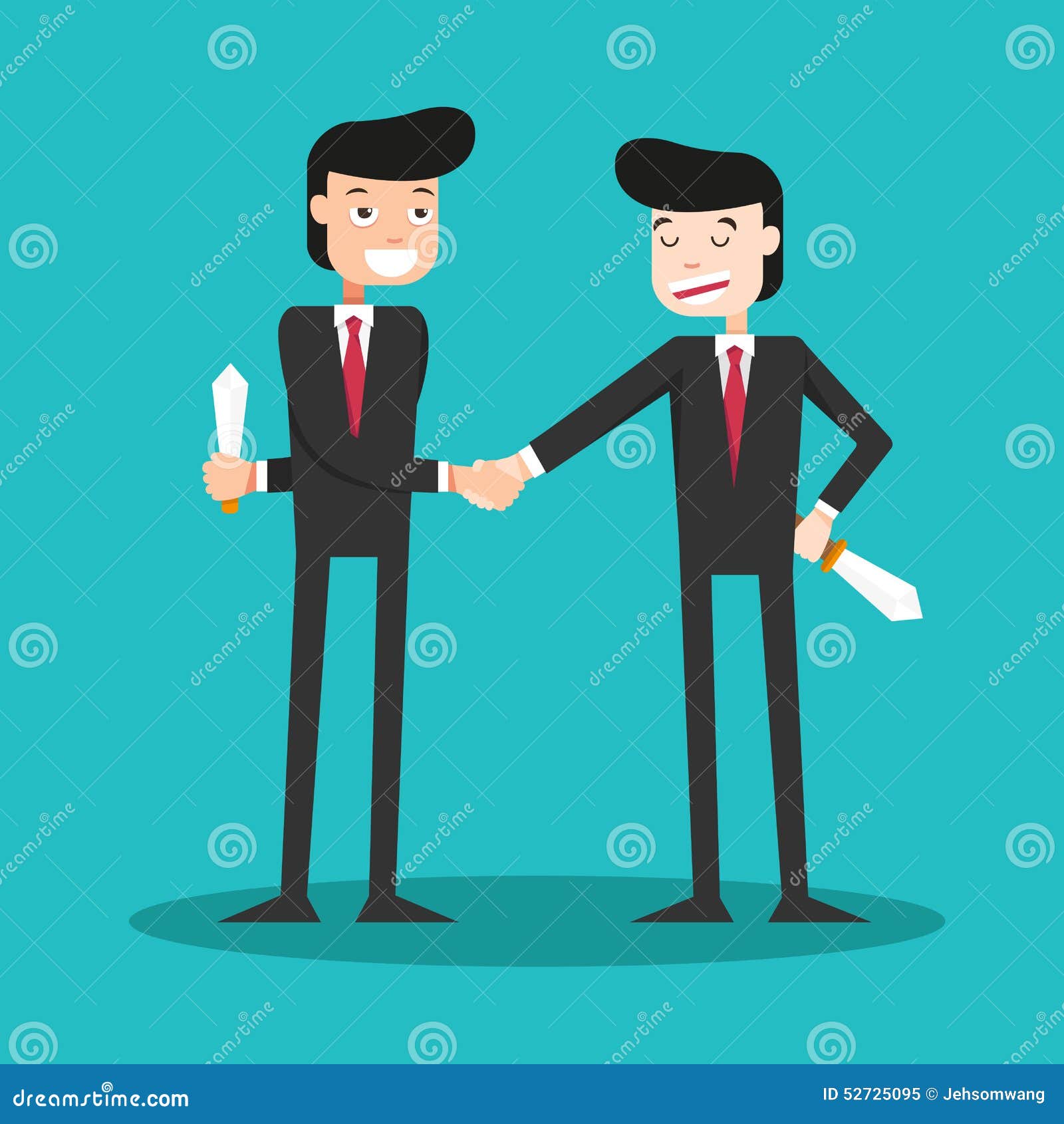 Tipi a Due Facce Che Stringono Le Mani Nel Mondo Degli Affari ...