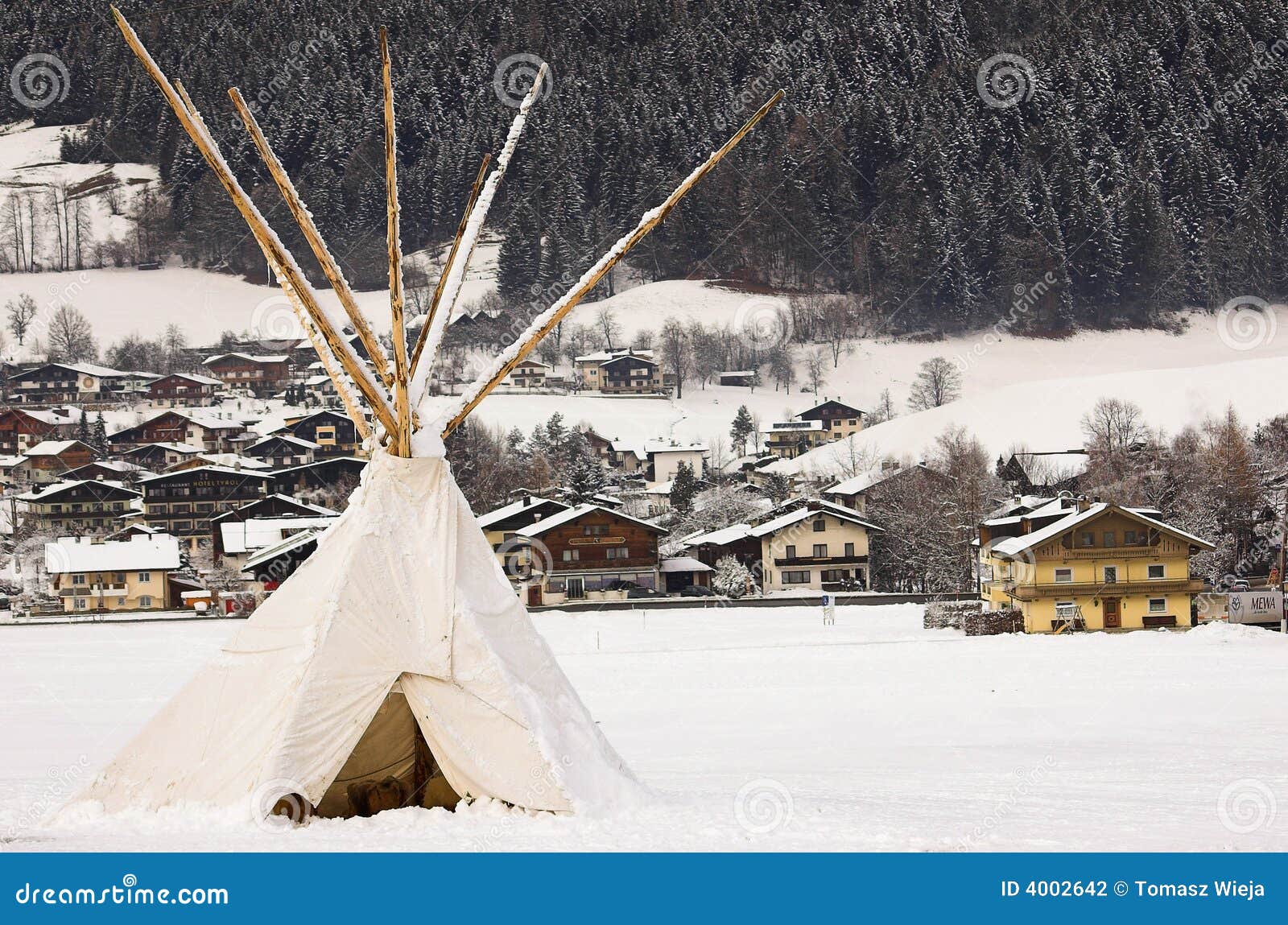 Tipi in snow stock photo. Image of soell, season, farm - 4002642
