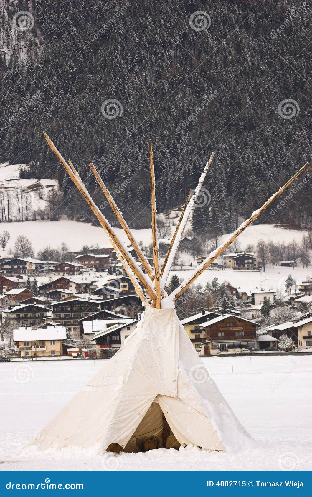 Tipi in snow stock image. Image of country, freezing, panorama - 4002715