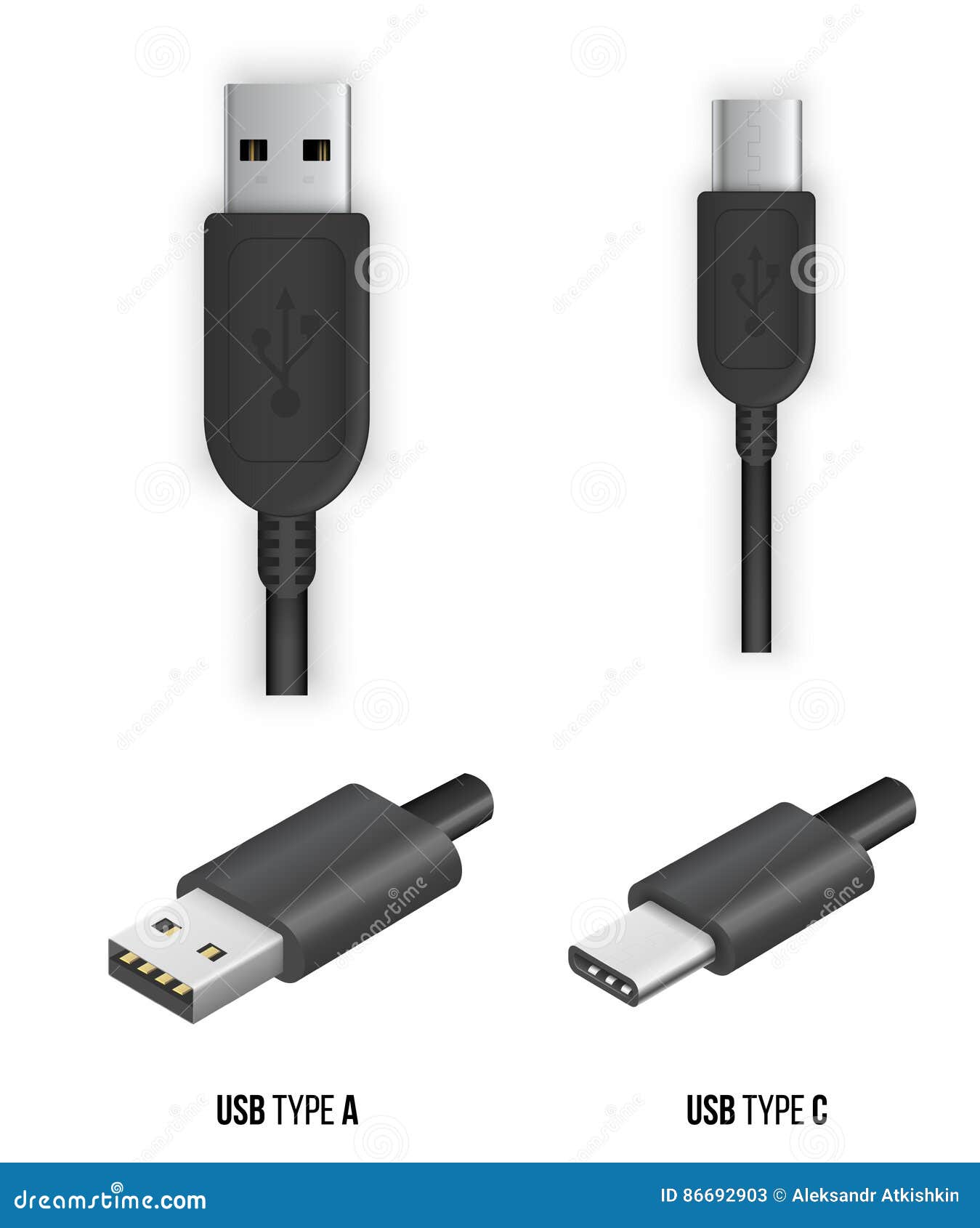 Tipo C de USB ilustração do vetor. Ilustração de dispositivos - 86692903