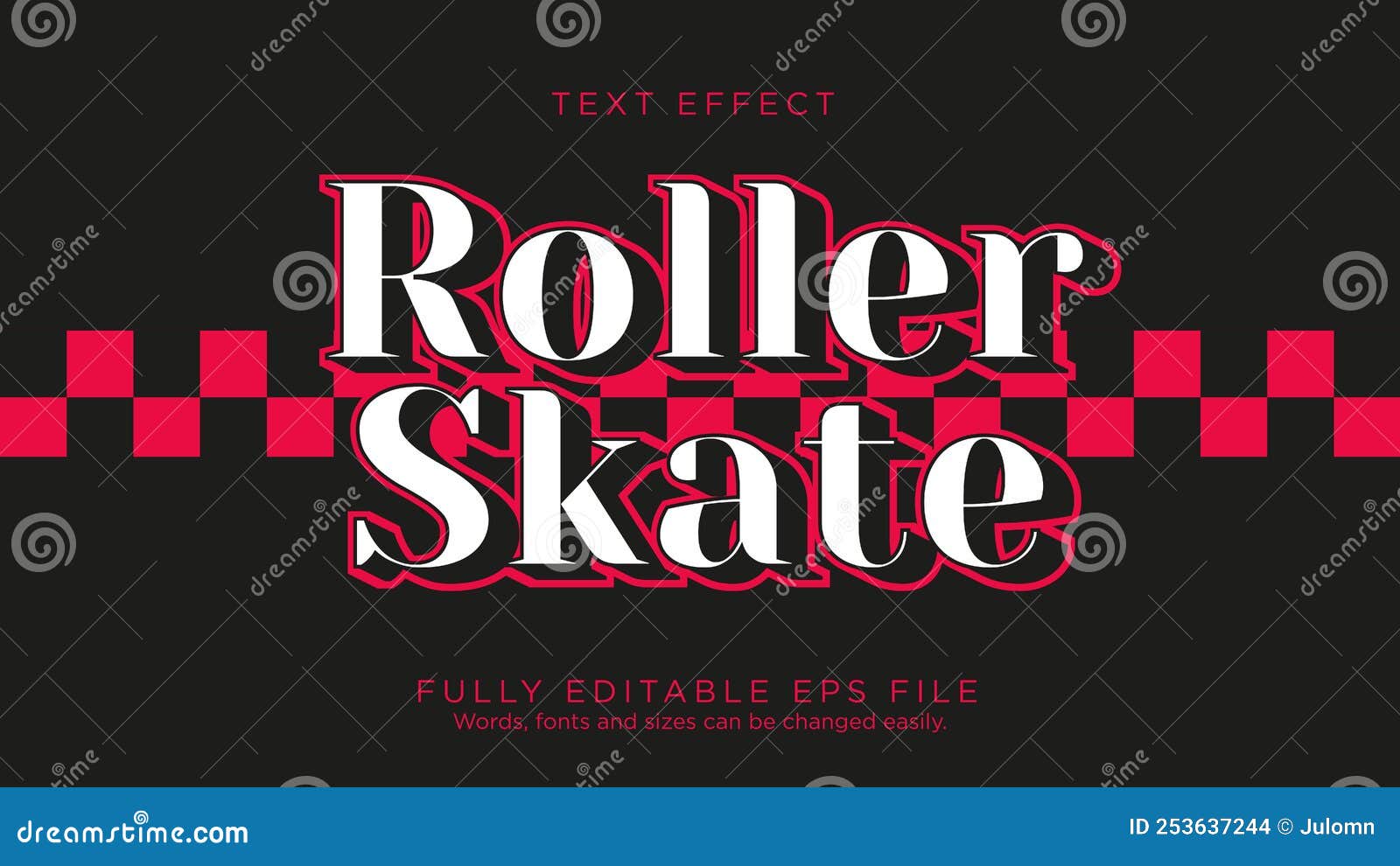 Tipo De Letra De Efecto De Efecto De Skate De Rodillos Stock de ...